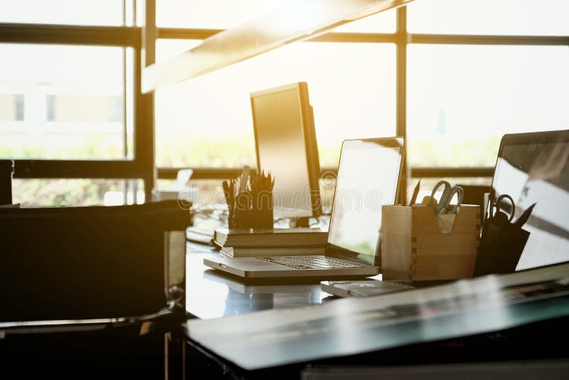 Interior Workspace Background Stock Image - Image of interior, indoor ...