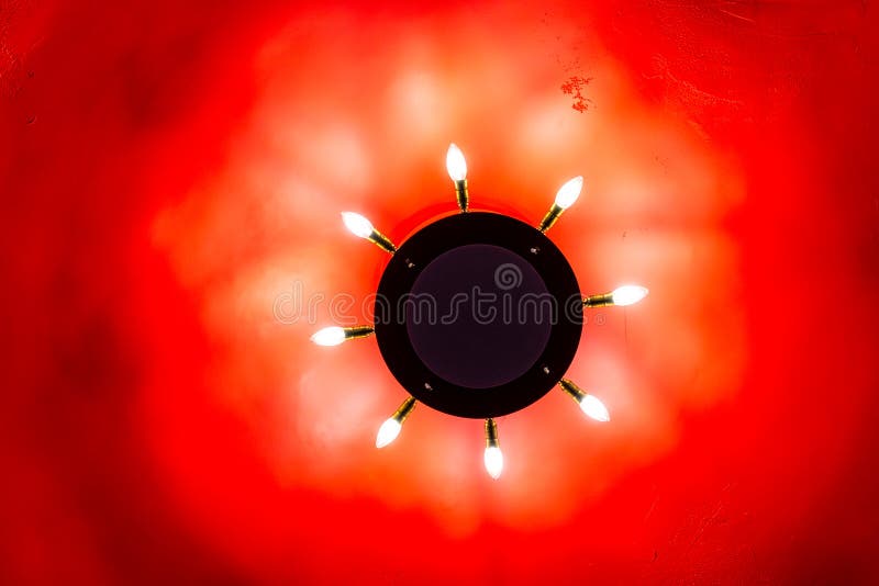 Detaile of a Red Lamp with Red Cover Stock Photo - Image of show, light ...