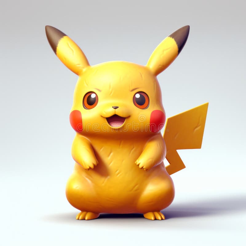 Detailed 3d Render of Pikachu Figurine with Soft Gradients and Dynamic ...