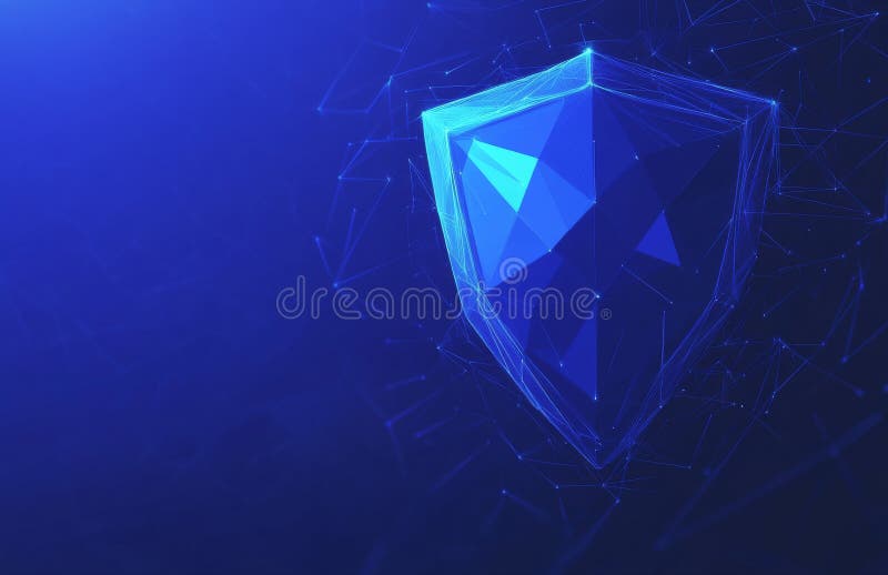 Detailed Abstract Blue Guard Shield. Cybersecurity and Insurance ...