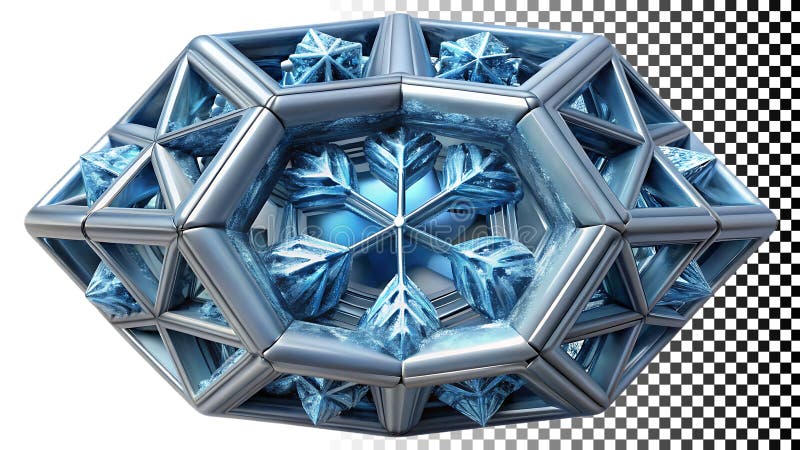 Complex Geometric Abstract Structure Resembling Blue Gem Cluster Png ...