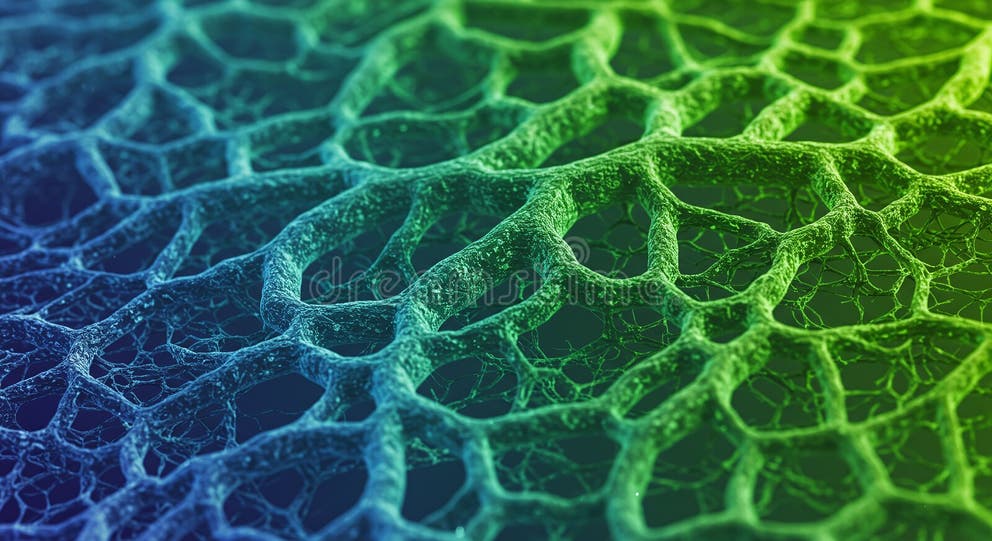Abstract Biological Network Structure, Microscopic View Stock ...