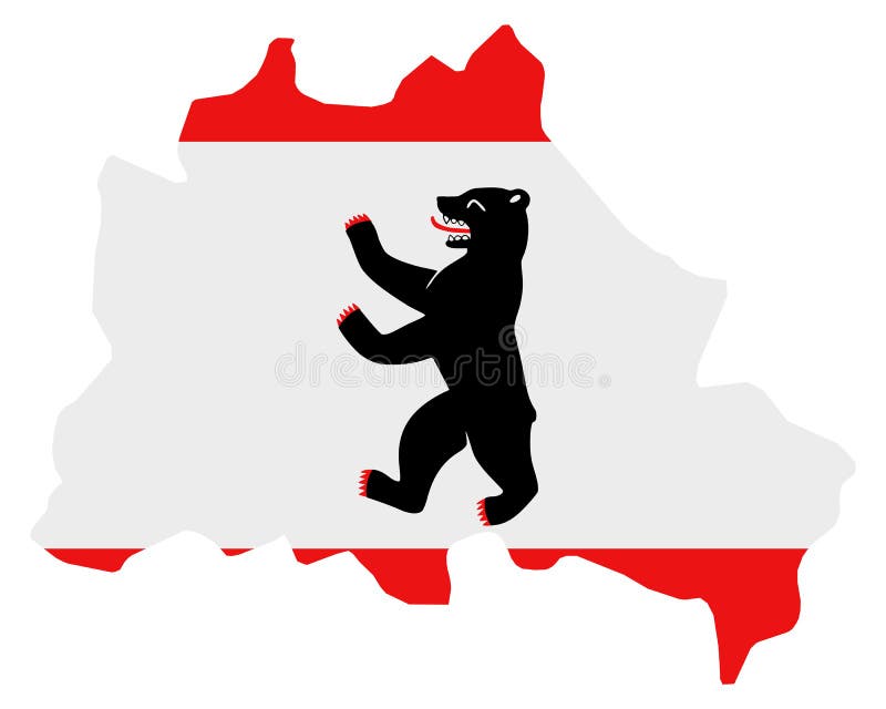Flag in map of Berlin stock vector. Illustration of sign - 168016819
