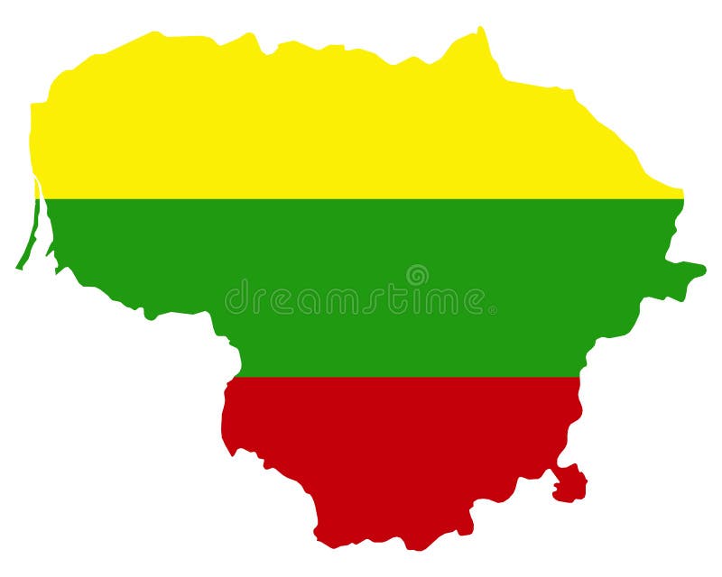Flag in map of Lithuania stock vector. Illustration of travel - 168542973