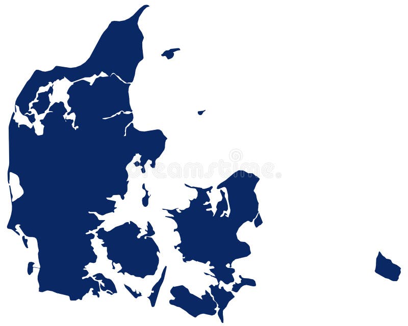 Map of Denmark in Blue Colour Stock Vector - Illustration of ...