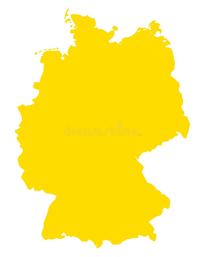 Map of Germany stock vector. Illustration of round, yellow - 119945181