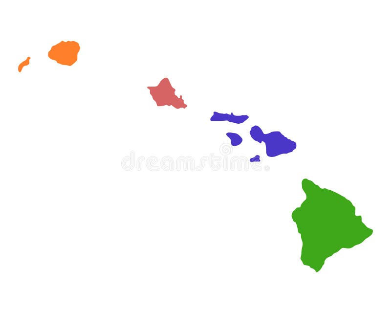 Map of Hawaii stock vector. Illustration of isolated - 159826825
