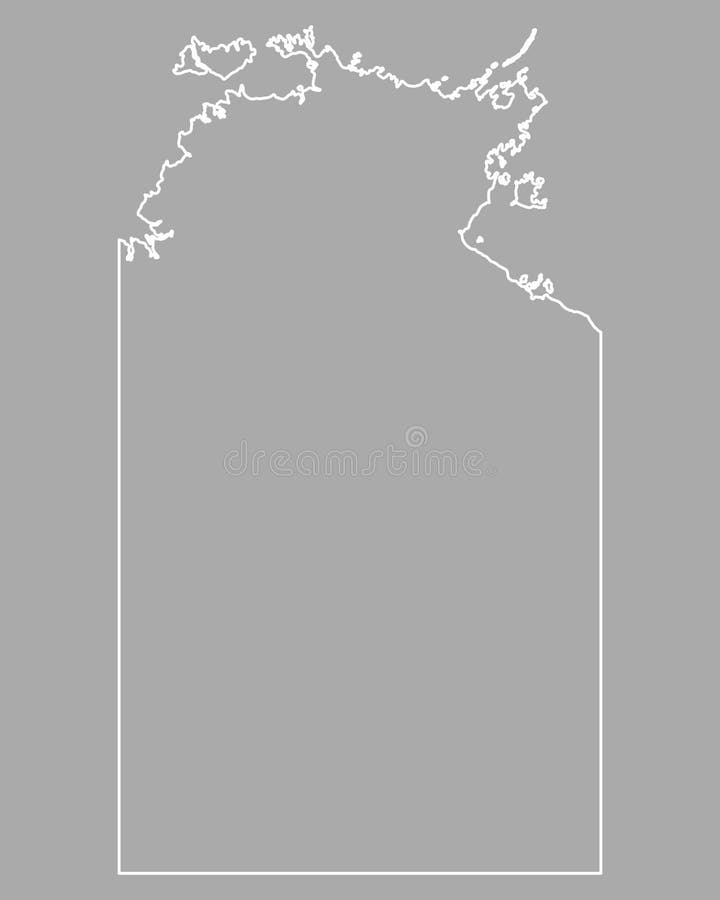 Map of Northern Territory stock vector. Illustration of vector - 100329204