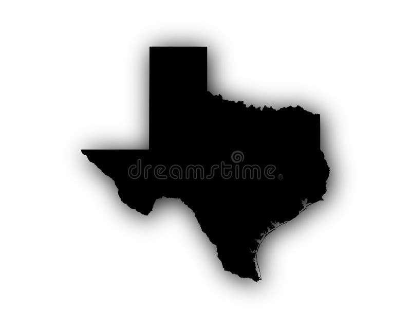 Map of Texas with shadow stock vector. Illustration of state - 111015990