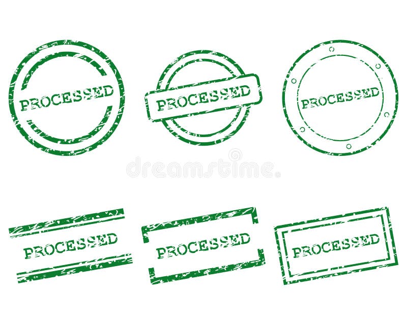 Processed stamps stock vector. Illustration of button - 121117911