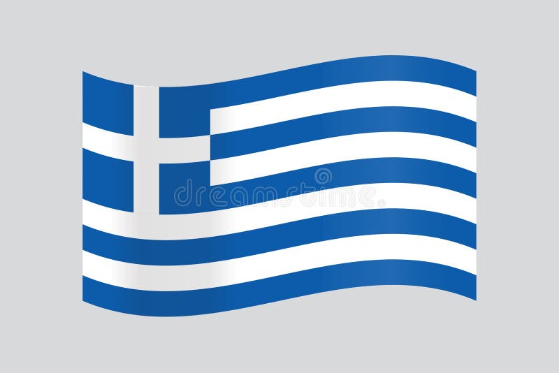 A Detailed and Accurate Vector Illustration of Greece Colored Flag ...