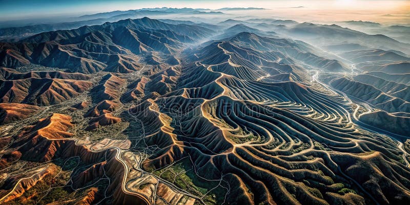 Detailed Aerial Topography Map Visualizing Elevation Changes Landforms ...