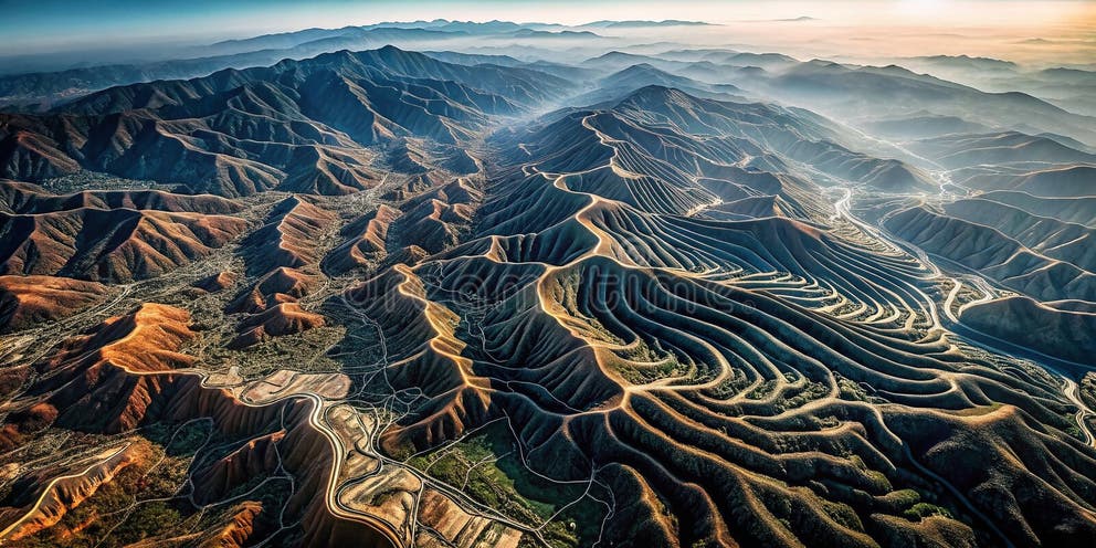 Detailed Aerial Topography Map Visualizing Elevation Changes Landforms ...