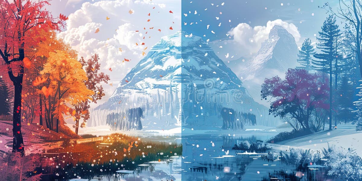 Winter Summer Comparison Seasons Stock Photos - Free & Royalty-Free ...