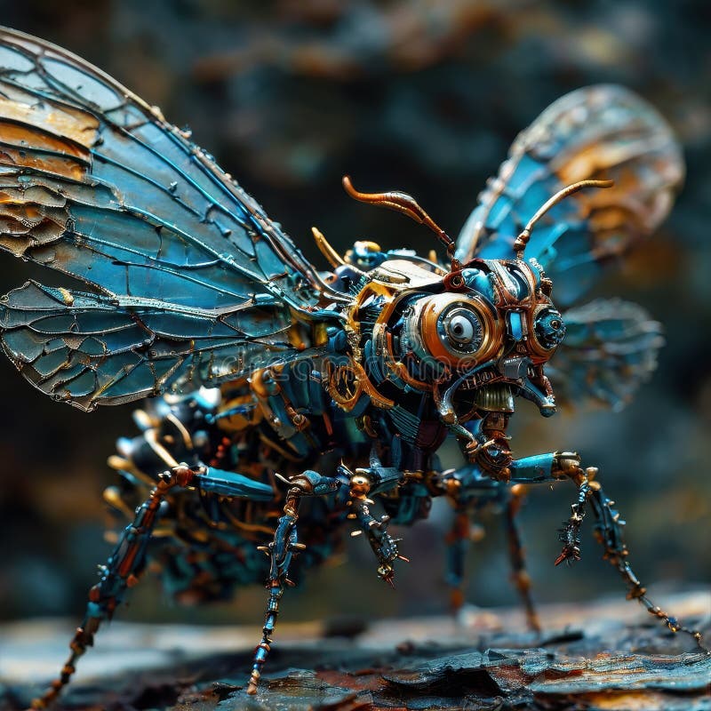 Steampunk-inspired Mechanical Bee with Intricate Details Stock Photo ...
