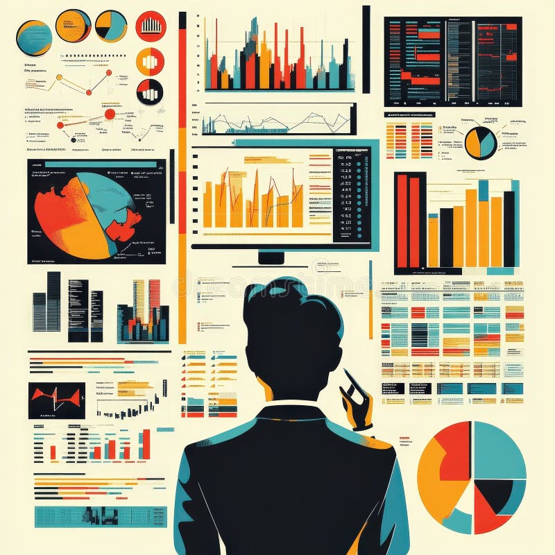 Business Data Infographic with Analytical Charts Stock Photo - Image of ...
