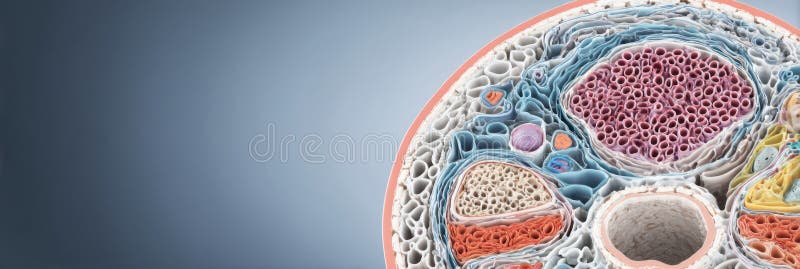 Stylized Anatomical Cross Section Showcasing Detailed Structures with ...
