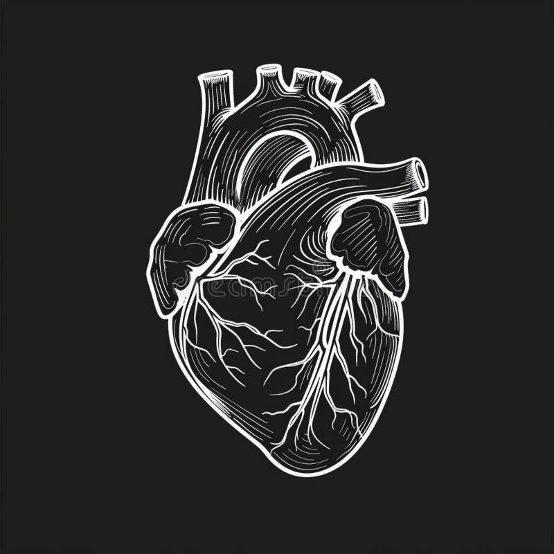 A Detailed Anatomical Illustration of a Human Heart Stock Illustration ... A Detailed Anatomical Illustration of a Human Heart Stock Illustration ...