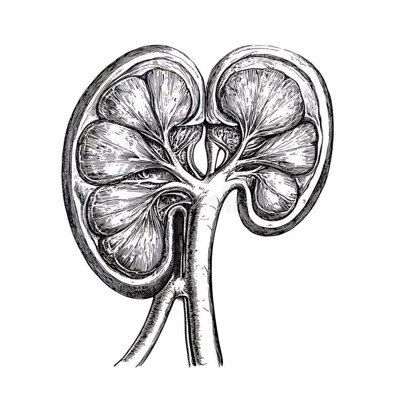 Detailed Anatomical Illustration of a Human Kidney Stock Illustration ... Detailed Anatomical Illustration of a Human Kidney Stock Illustration ...