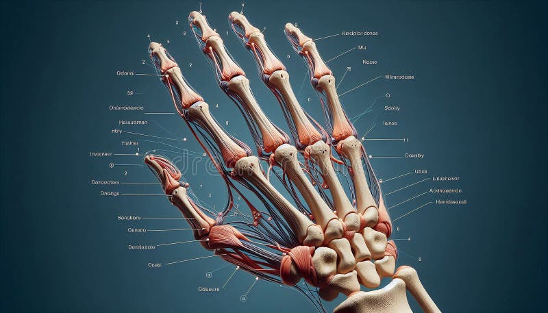 Anatomical Illustration of Human Hand Structure Stock Illustration ...