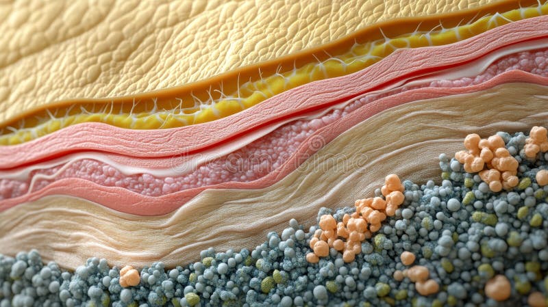 Detailed Anatomical Illustration of Skin Layers Showcasing Various ...