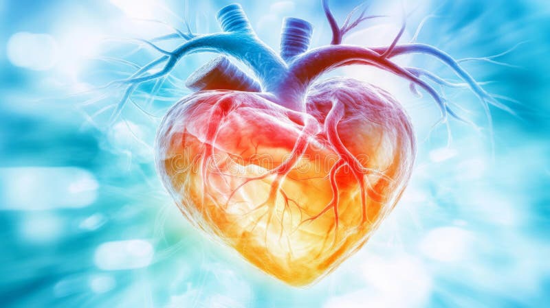 A Detailed Anatomical Rendering of the Human Heart Stock Illustration ...