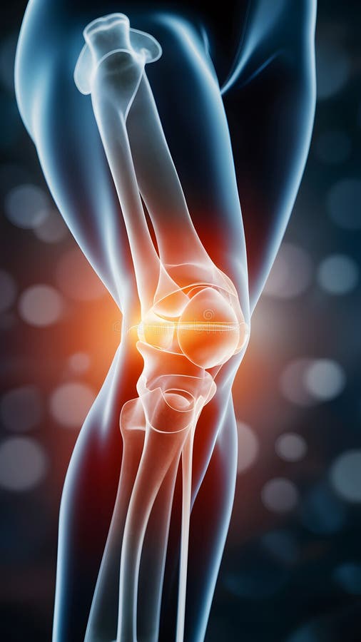 Detailed Anatomical Representation of Human Knee with Orange Hue ...