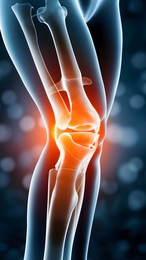 Detailed Anatomical Representation of Human Knee with Orange Hue ...