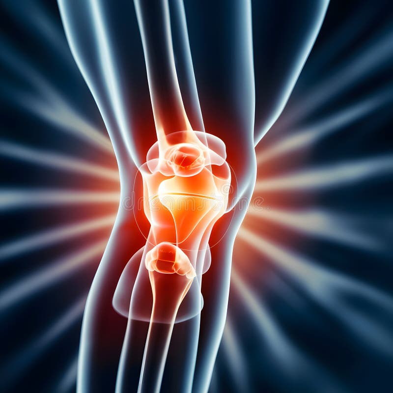 Detailed Anatomical Representation of Human Knee with Orange Hue ...