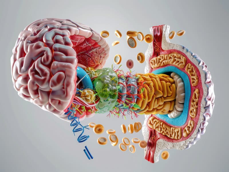 A Detailed Anatomical Representation of Human Organs, Displaying ...