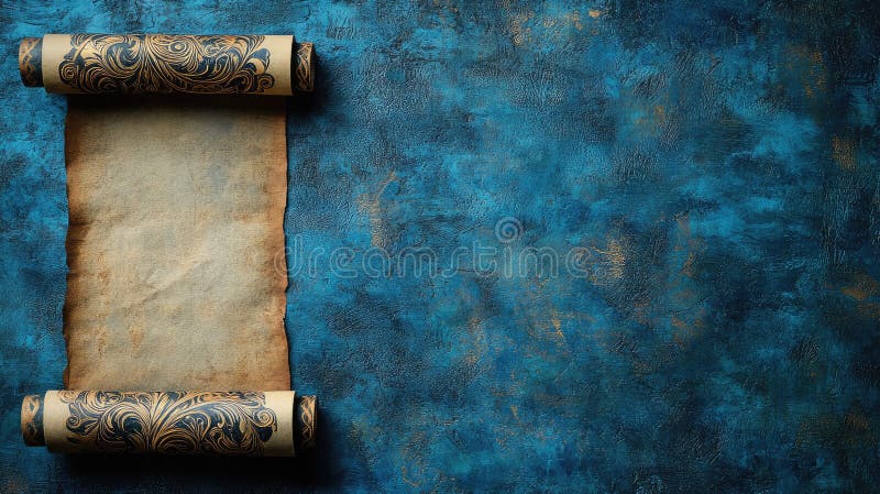 Detailed Ancient Scroll Ornate Scrollwork Displayed Against Textured ...
