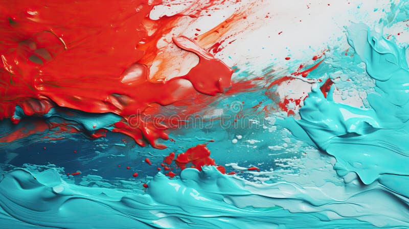 Detailed Aquamarine and Ruby Abstract Texture. Blue and Red Acrylic ...