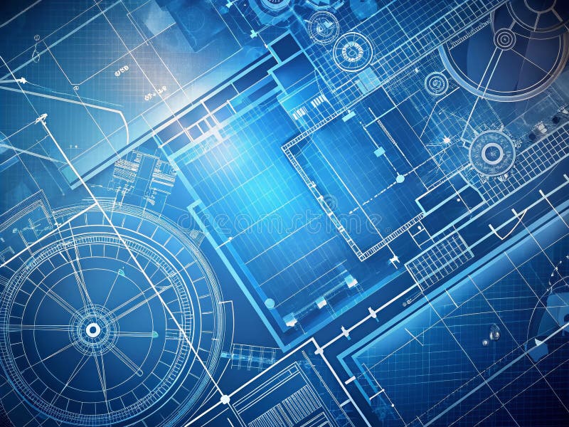 Detailed Architectural Blueprint Background for Engineering Design and ...