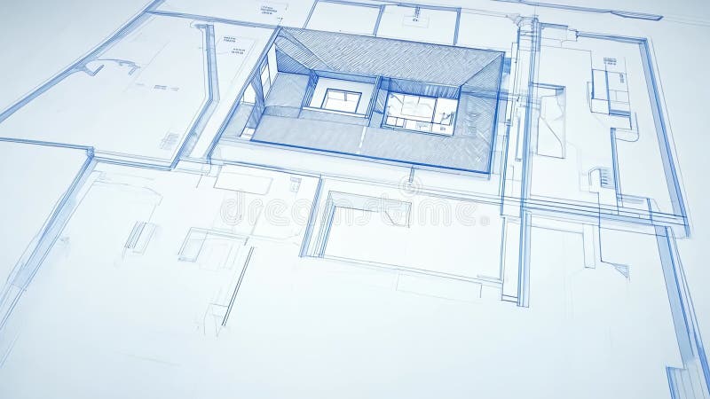Detailed Architectural Blueprint of Modern Building Layout Featuring ...