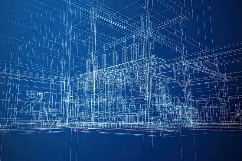 Architectural Blueprint Showcasing a Detailed Structure with Multiple ...