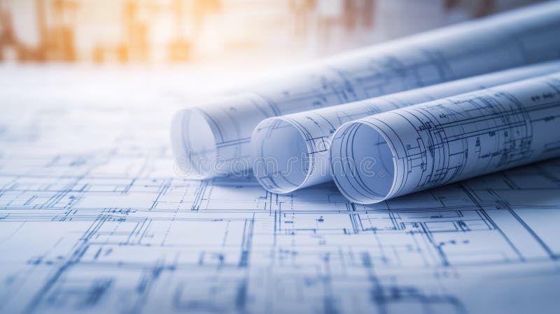 Detailed Architectural Blueprints, Precision Engineering and Design Visualization Stock ...