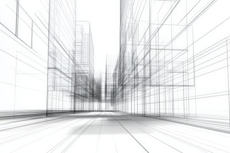 Architectural Design Blueprint of a City Stock Illustration ...