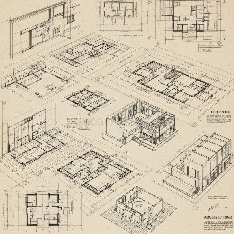 Detailed Architectural Drawing Isometric View Stock Illustration ...