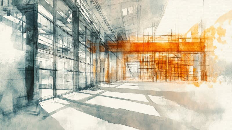 Detailed Architectural Drawing of a Multistory Building with Numerous ...