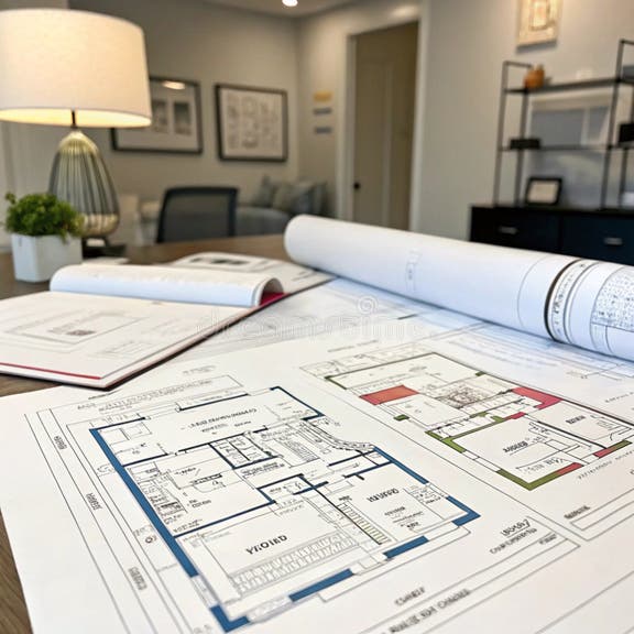 Architecture Plans of Interior - Blueprints Stock Illustration ...
