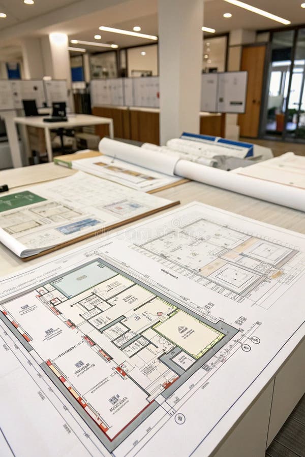 Architecture Plans of Interior - Blueprints Stock Illustration ...