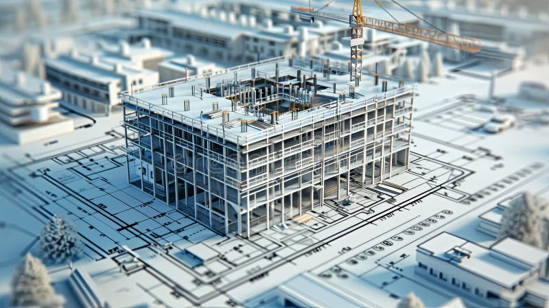 A Detailed Architectural Model of a Construction Site for a Multi-story ...