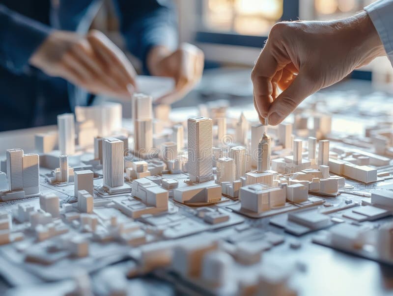 Detailed Architectural Model Development with Hands Placing Structures ...