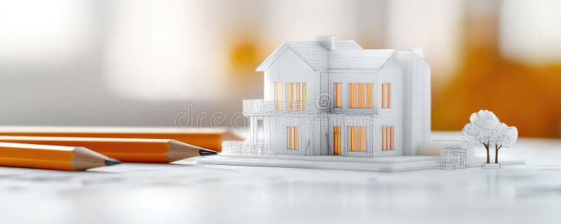 A Detailed Architectural Model of a House, Showcasing Design Elements ...