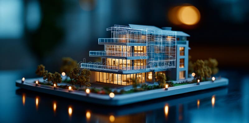 Detailed Architectural Model Showcases Modern Building Design with ...