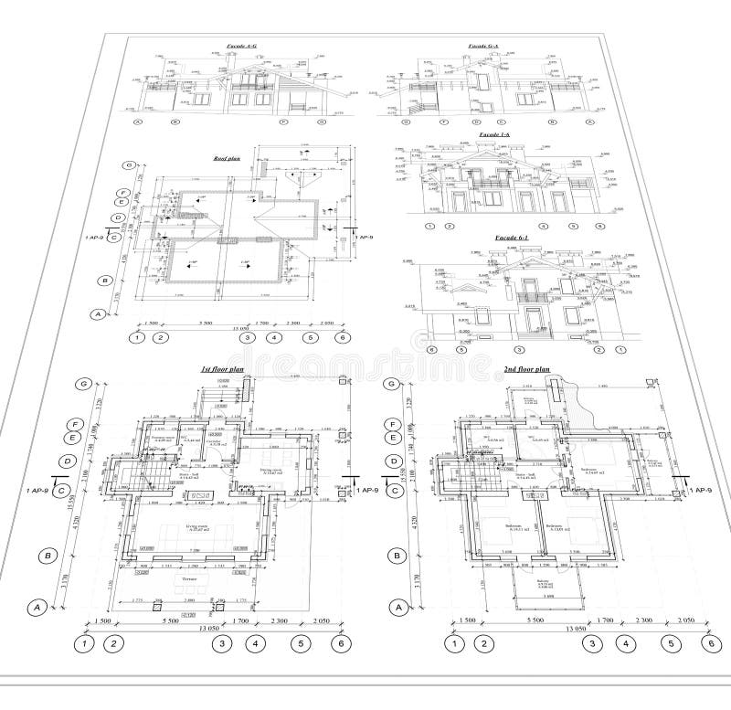 Detailed Architectural Plan Stock Illustration - Illustration of floor ...