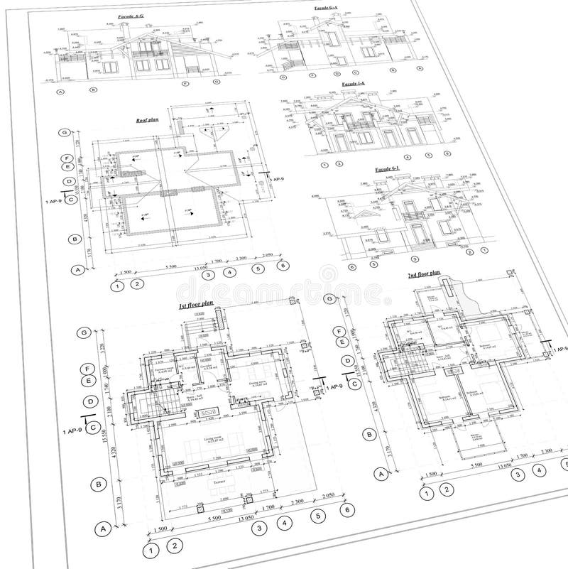 Part of a Detailed Architectural Plan, Floor Plan, Layout, Blueprint ...