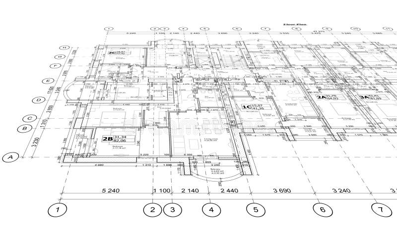 Detailed Architectural Plan, Perspective View Stock Illustration ...