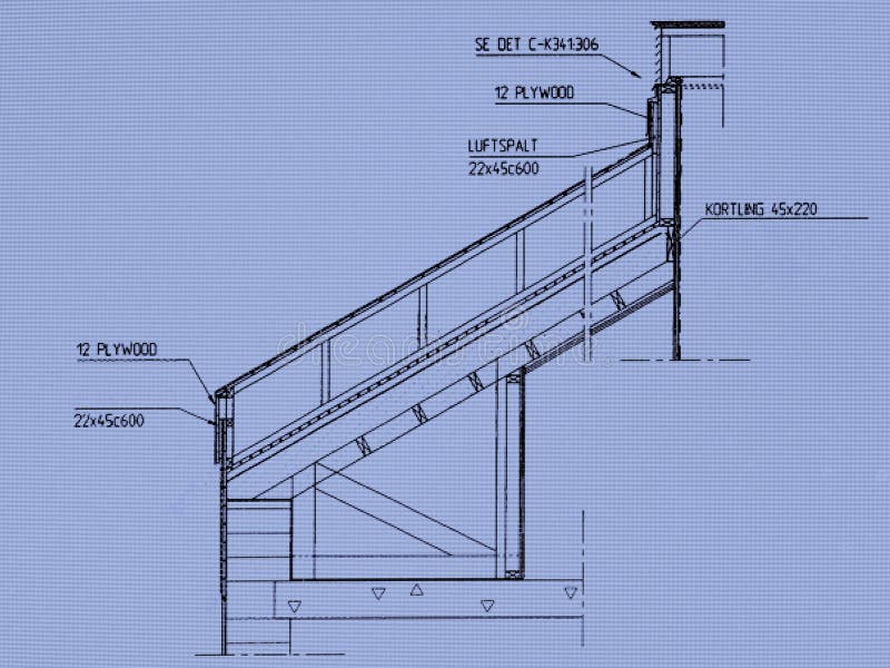 Detailed Architectural Plan of Stairs, Construction Industry Photo ...