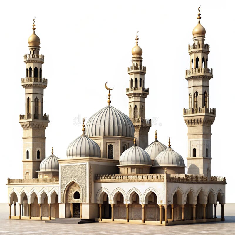 Detailed Architectural Rendering of Al-Azhar Mosque Showcasing ...